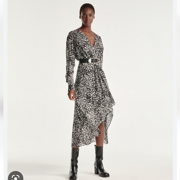 The Kooples | Dresses | Nwt The Kooples Long Draped Leopard Print Dress ...
